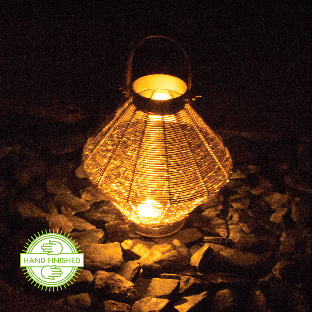 Wire Mesh Candle Lantern With Leather Effect Handle – Service